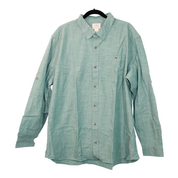L.L. Bean | Shirts | Ll Bean Mens Green Cotton Traditional Fit Long ...